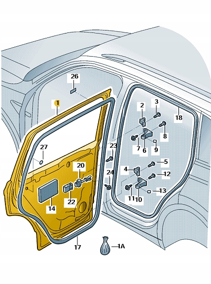 DRZWI TYŁ LEWE VW TIGUAN ALLSPACE 5NN833055A NOWE 5NN833055A za 4084,51 ...