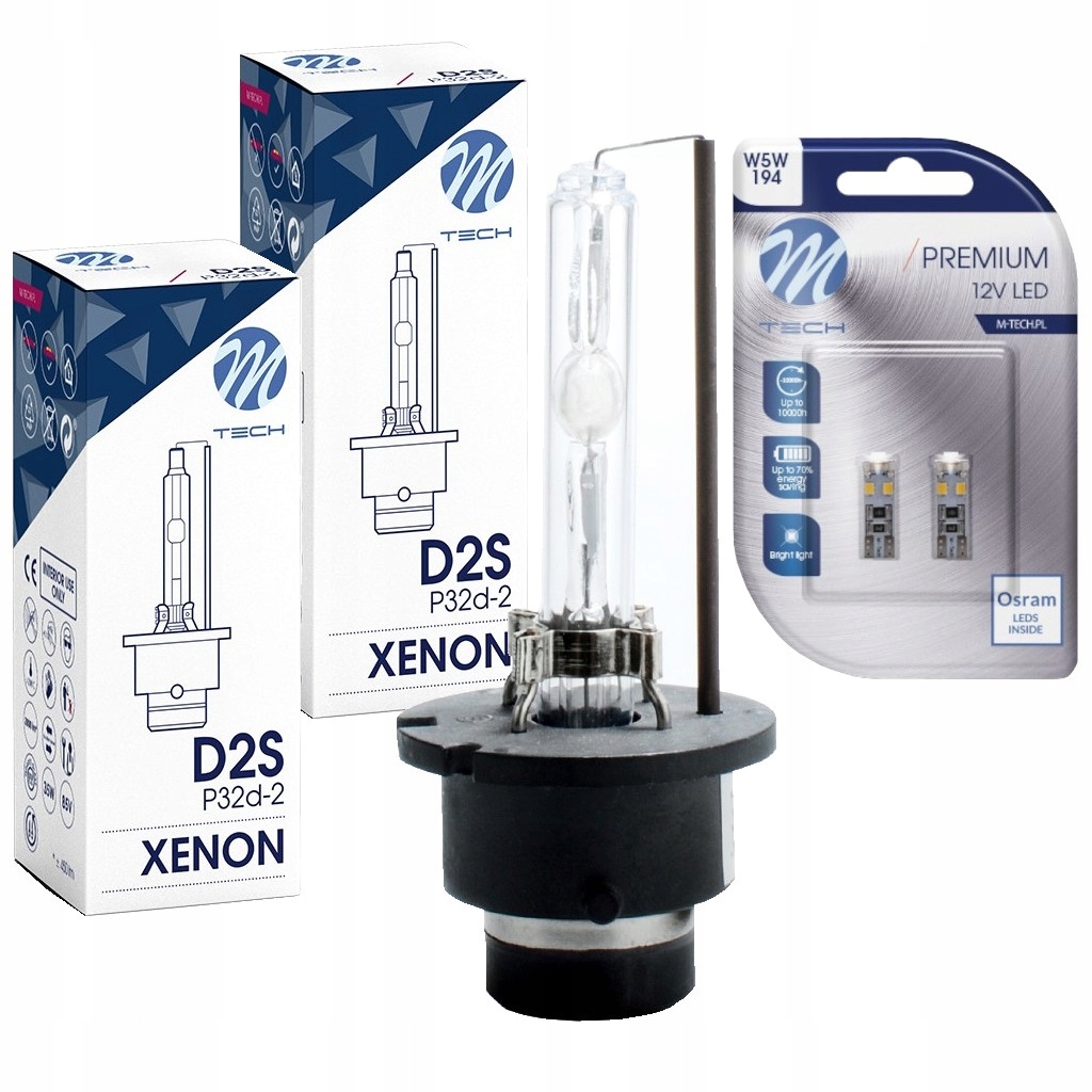 2x D2S 8000K ŻARNIK Palnik XENON + POSTOJÓWKI W5W OSRAM LED M-TECH CANBUS 5901508521651 za 84 ...