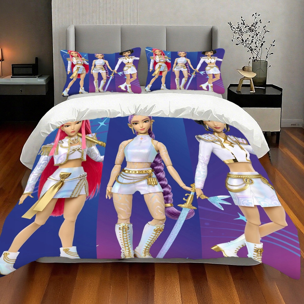Komplet pościeli KPop Demon Hunters Duvet Cover Set 3D Anime Girls ...