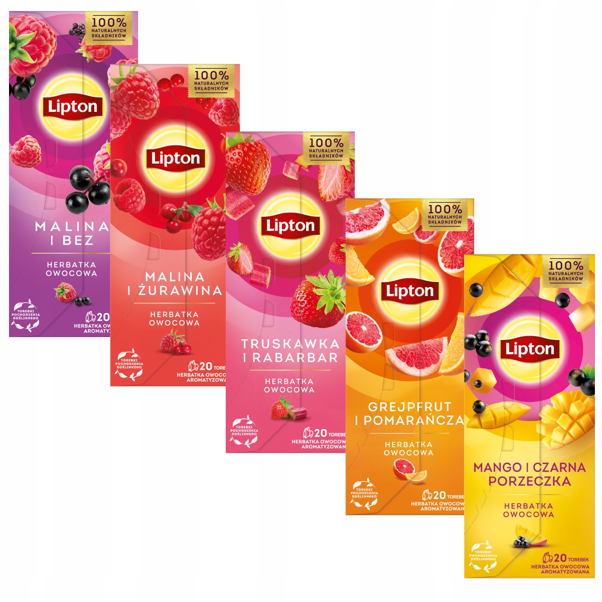 Lipton Herbata owocowa MIX smaków 100 szt 13384742867 - Allegro.pl