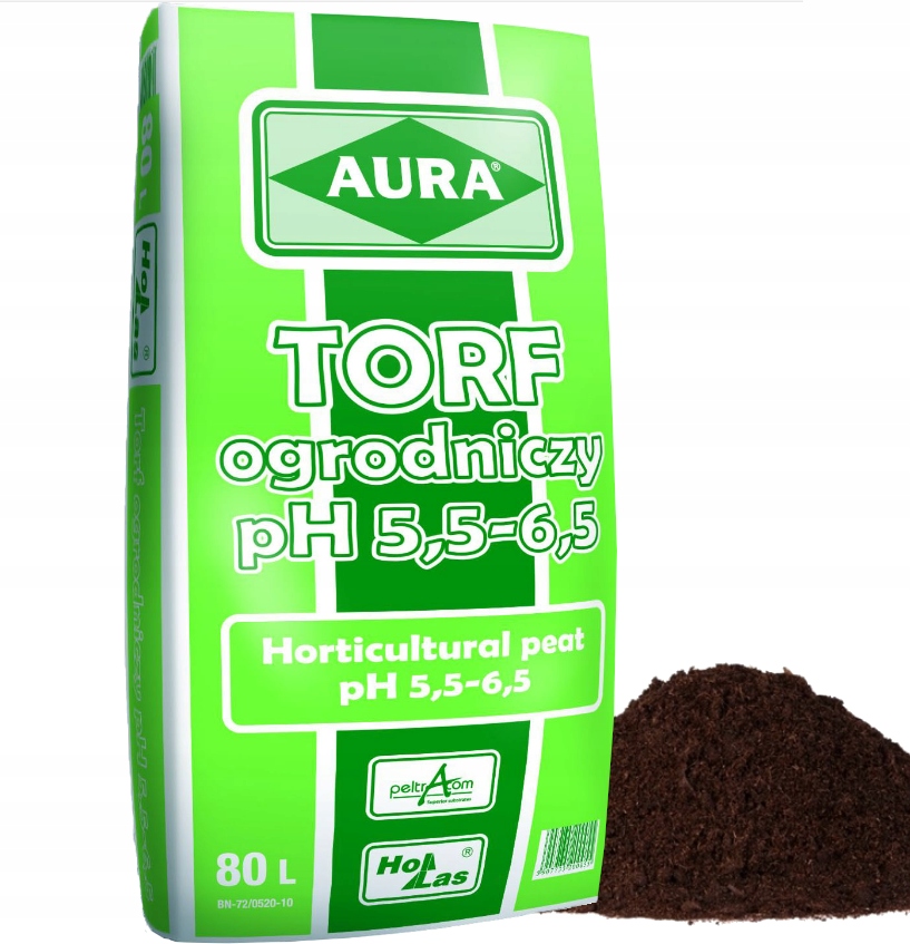TORF ODKWASZONY OGRODNICZY PH 5,5-6,5 AURA 80L POLEPSZA GLEBE PODŁOŻE ...