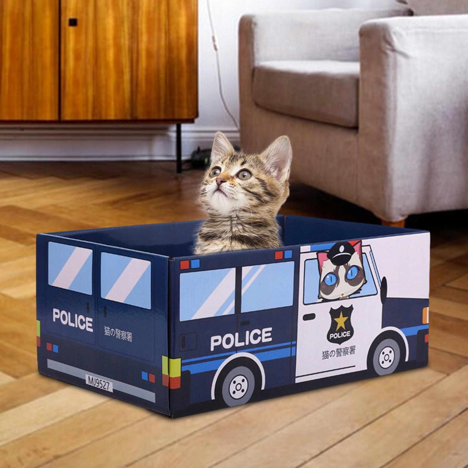 Cat Scratcher Cardboard Scratch Pad Corrugated Scratcher Bed Police Car ...