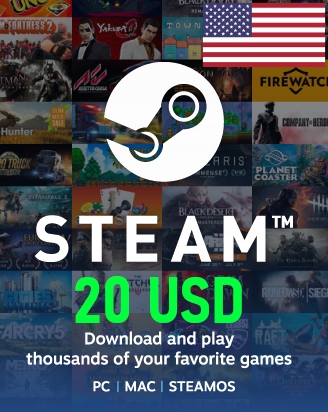 STEAM WALLET $20 USD Dárkový poukaz, Dárkový poukaz za 513.00CZK - Allegro