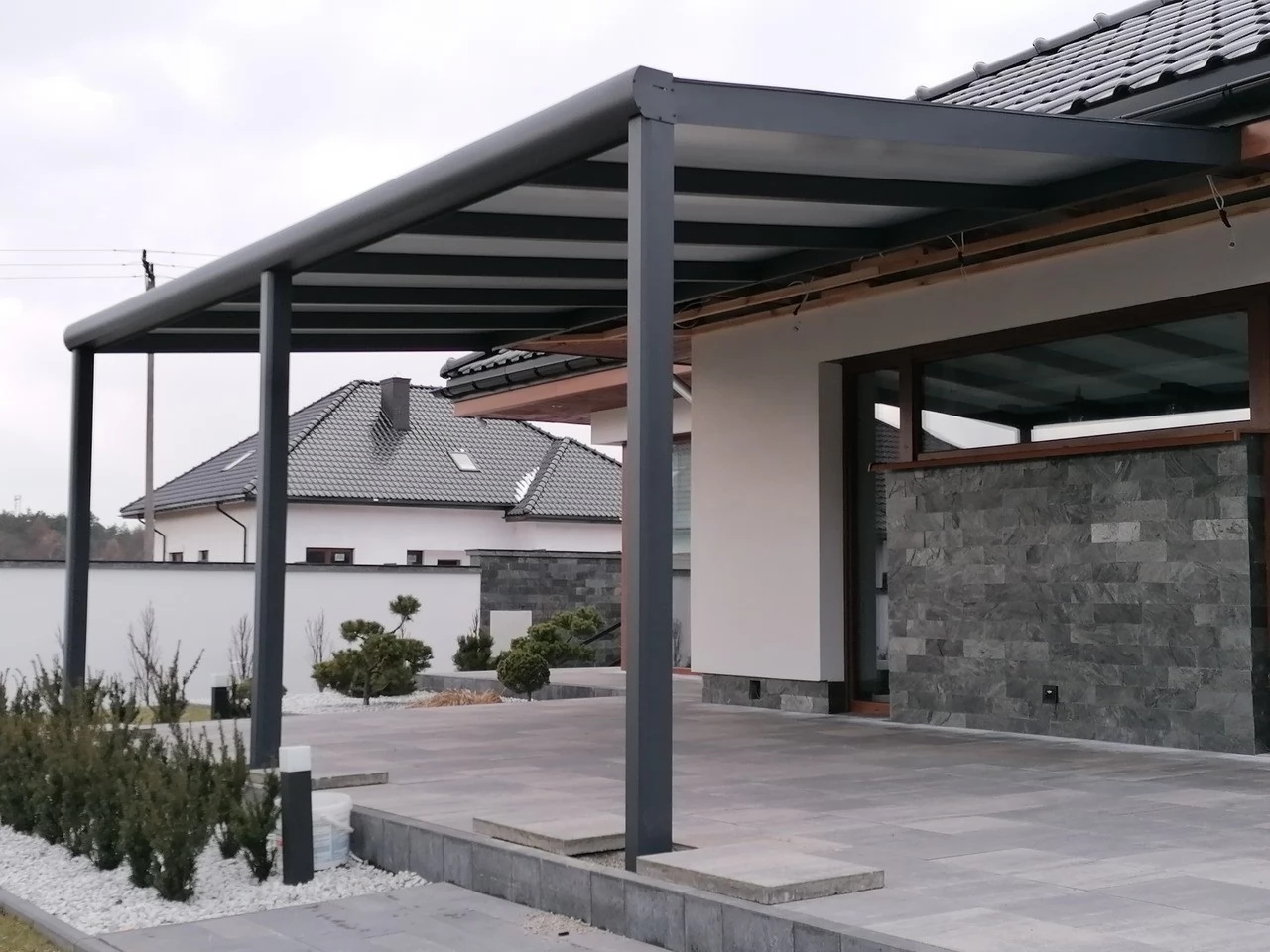 Zadaszenie tarasu Modern PRO 806x400 dach poliwęglanowy • Cena, Opinie ...