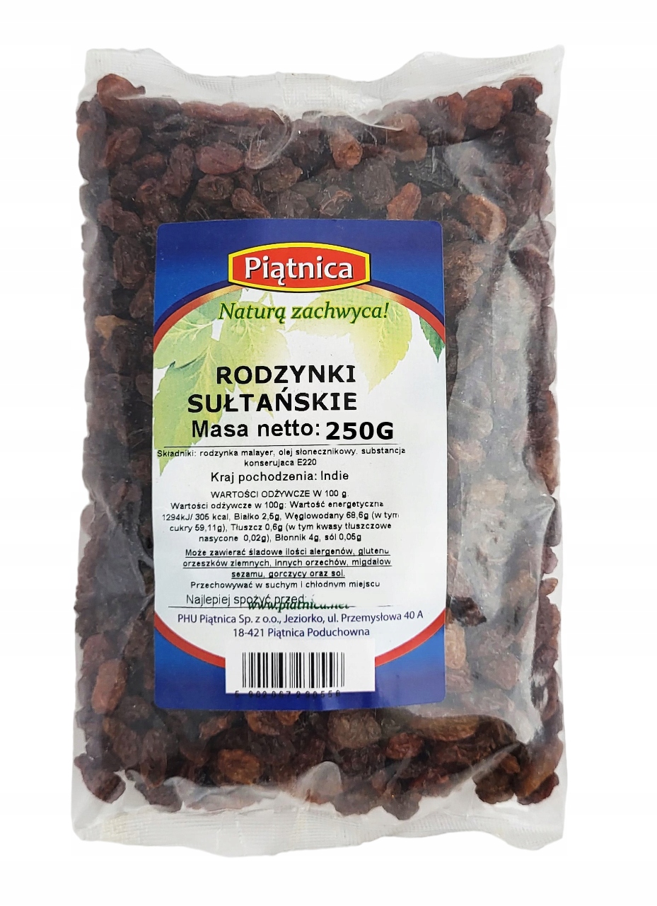 RODZYNKI SUŁTAŃSKIE SŁODKIE BURSZTYNOWE 250g 13960929045 - Allegro.pl
