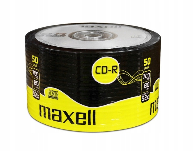 Płyty Maxell CD-R 80min 700 MB 50 sztuk - Sklep, Opinie, Cena w Allegro