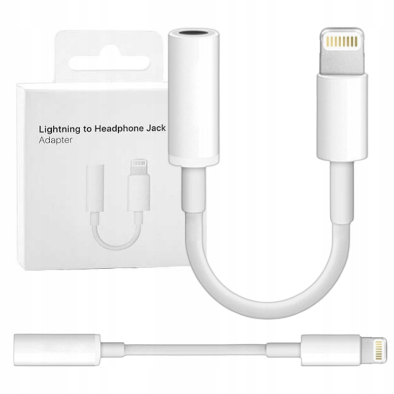PRZEJŚCIÓWKA ADAPTER LIGHTNING MINI JACK 3,5MM KABEL DO IPHONE - Sklep ...