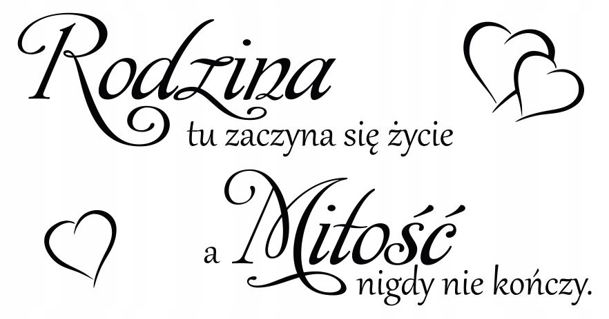 Naklejki ścienne na ścianę cytaty RODZINA miłość • Cena, Opinie ...