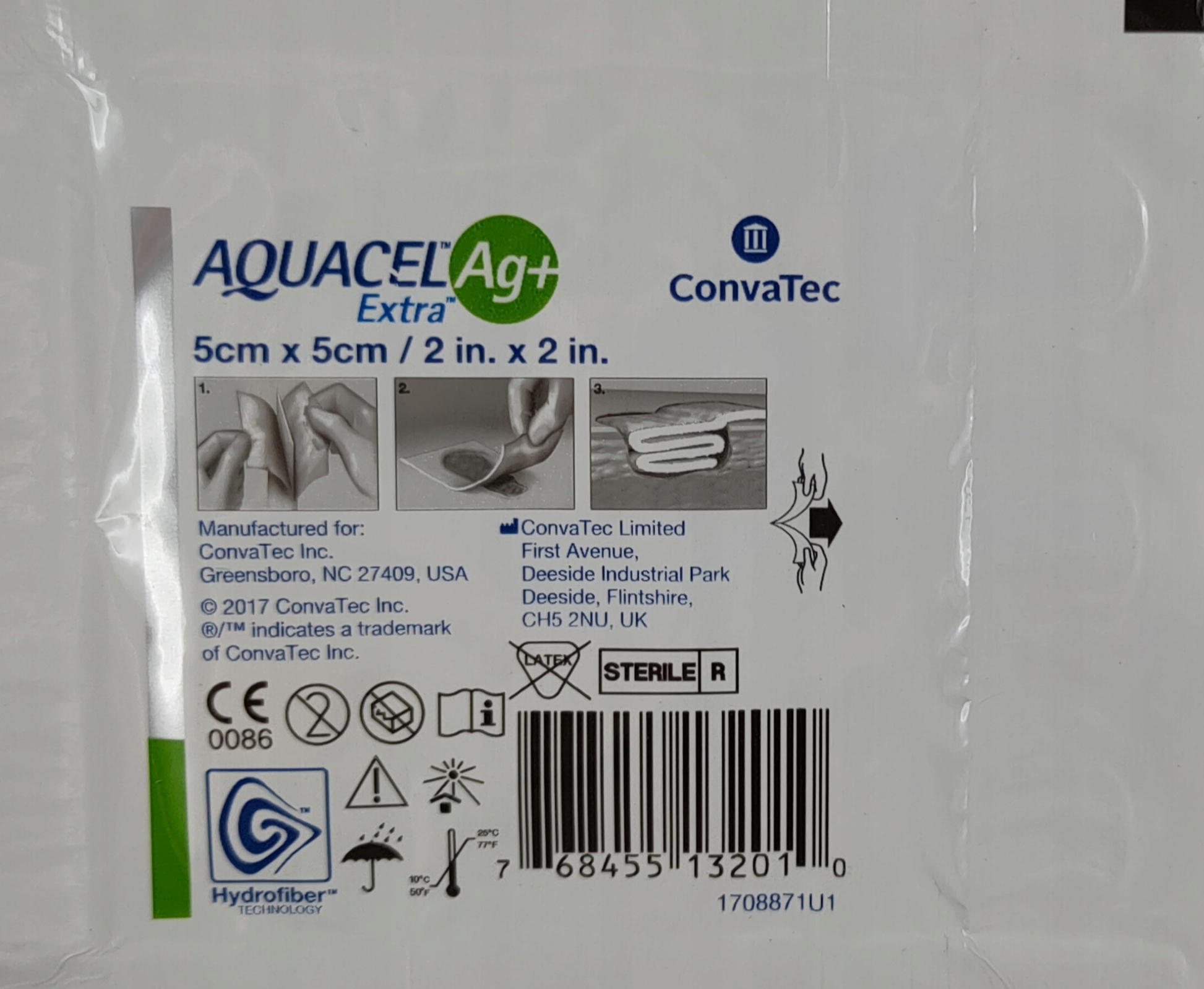 AQUACEL AG EXTRA+ 5x5cm 8 SZTUK PLASTRÓW ze srebrem antybiofilmowy ...