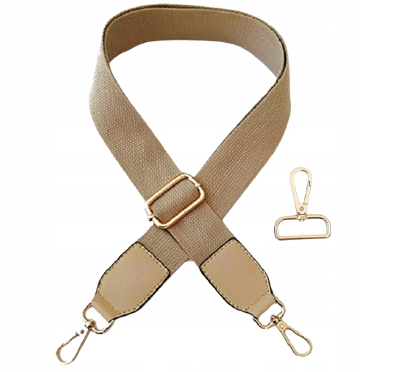 PASEK DO TORBY TOREBKI PIASEK BEŻ ZŁOTE OKUCIE • Cena, Opinie • Paski 12800165955 • Allegro