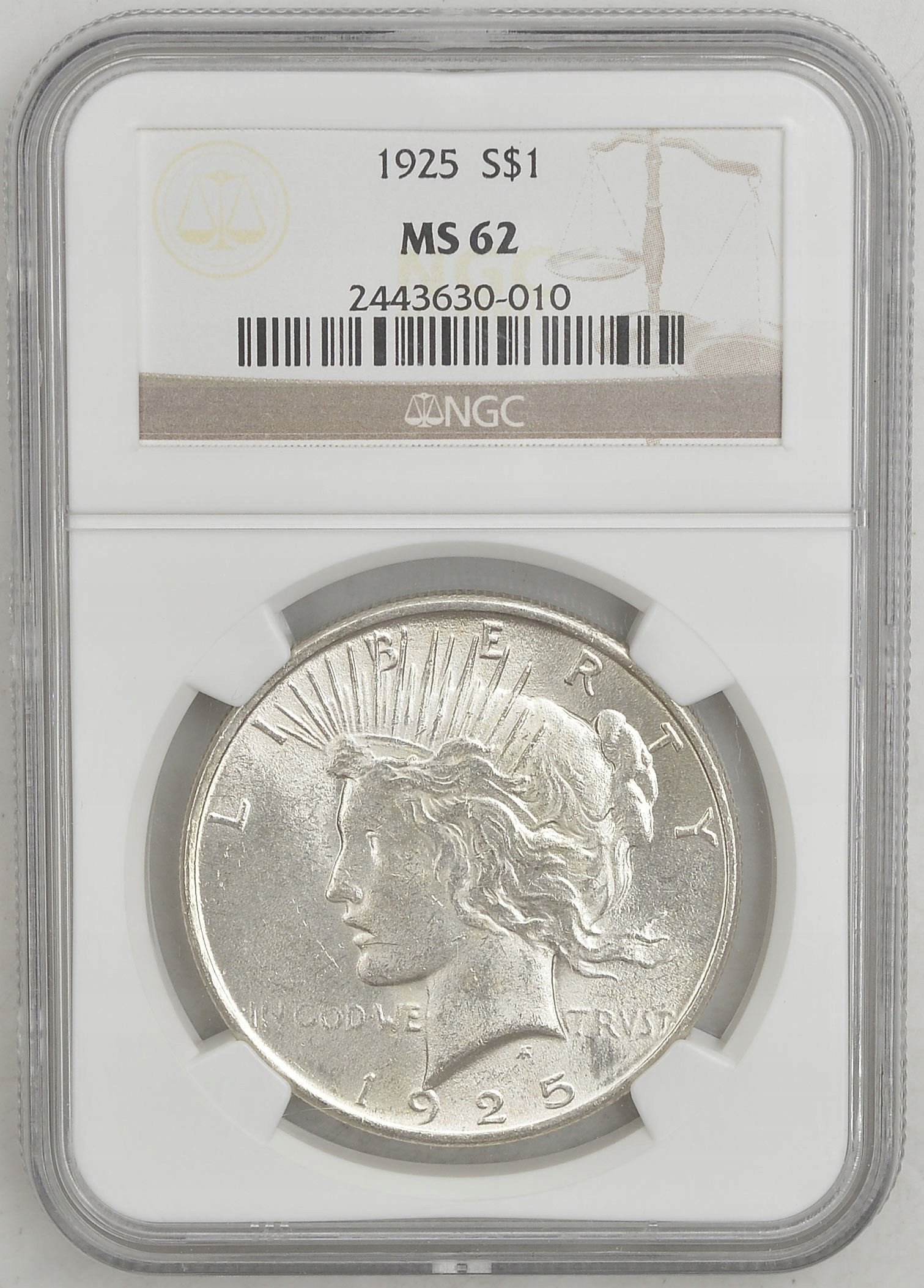 10.db.USA, 1 DOLAR 1925 NGC MS62 17118678589 - Allegro.pl