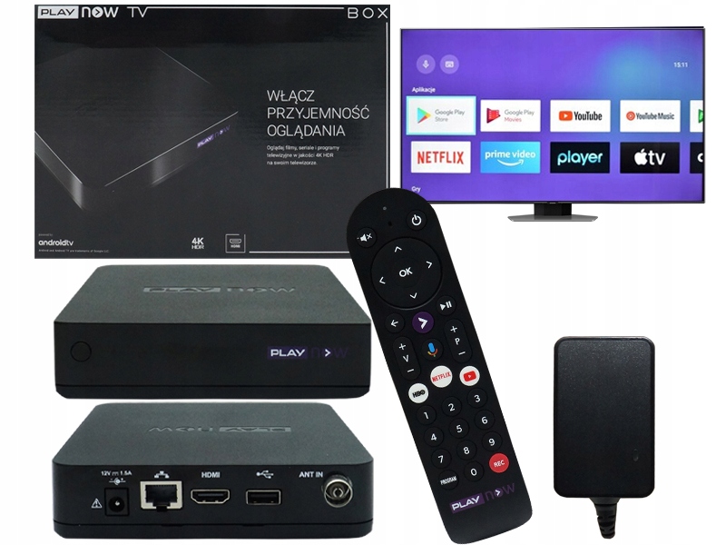 BOX ODTWARZACZ MULTIMEDIALNY PLAY 4K NETFLIX YOUTUBE HBO DISNEY AMAZON ...