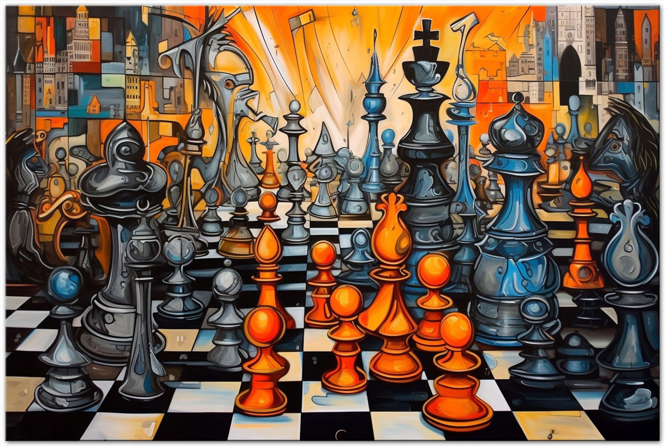 Obraz na płótnie Szachownica Szachy Styl Picasso • Cena, Opinie ...