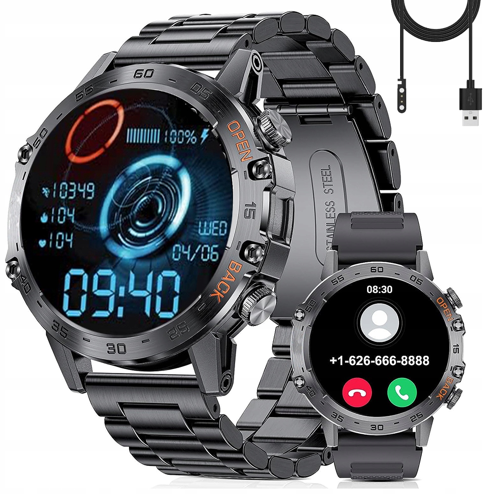 INTELIGENTNY ZEGAREK K52 SPORTOWY SMARTWATCH 100+TRYBÓW Z DWOMA PASKAMI ...