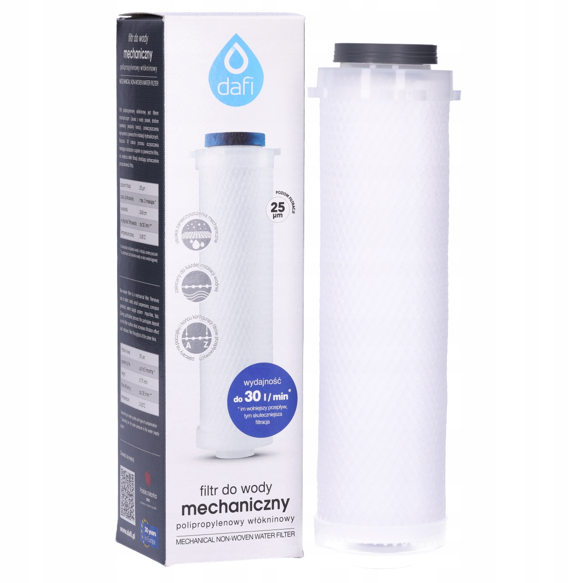 DAFI PRZEPŁYWOWY FILTR DO WODY WKŁAD POLIPROPYLENOWY 25 µm - Sklep ...