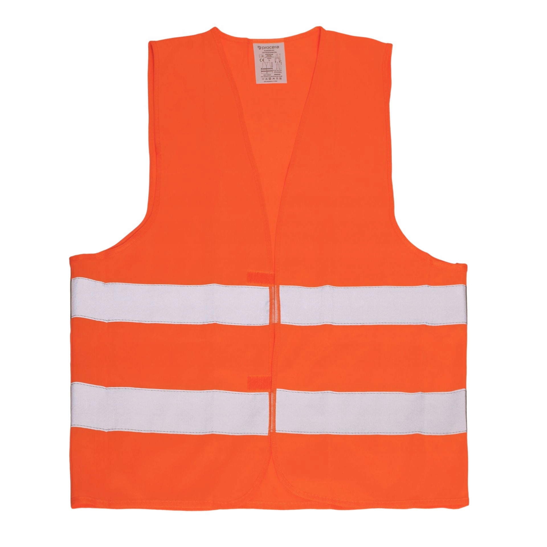 KAMIZELKA ODBLASKOWA ostrzegawcza POMARAŃCZOWA ZAPINANA RZEP iSO-20471 ...