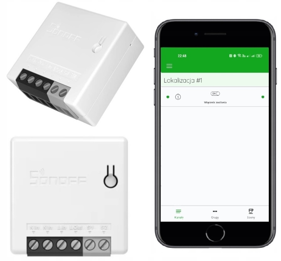 Sonoff Mini R2 przełącznik WIFI dopuszkowy SUPLA przekaźnik HOME ...