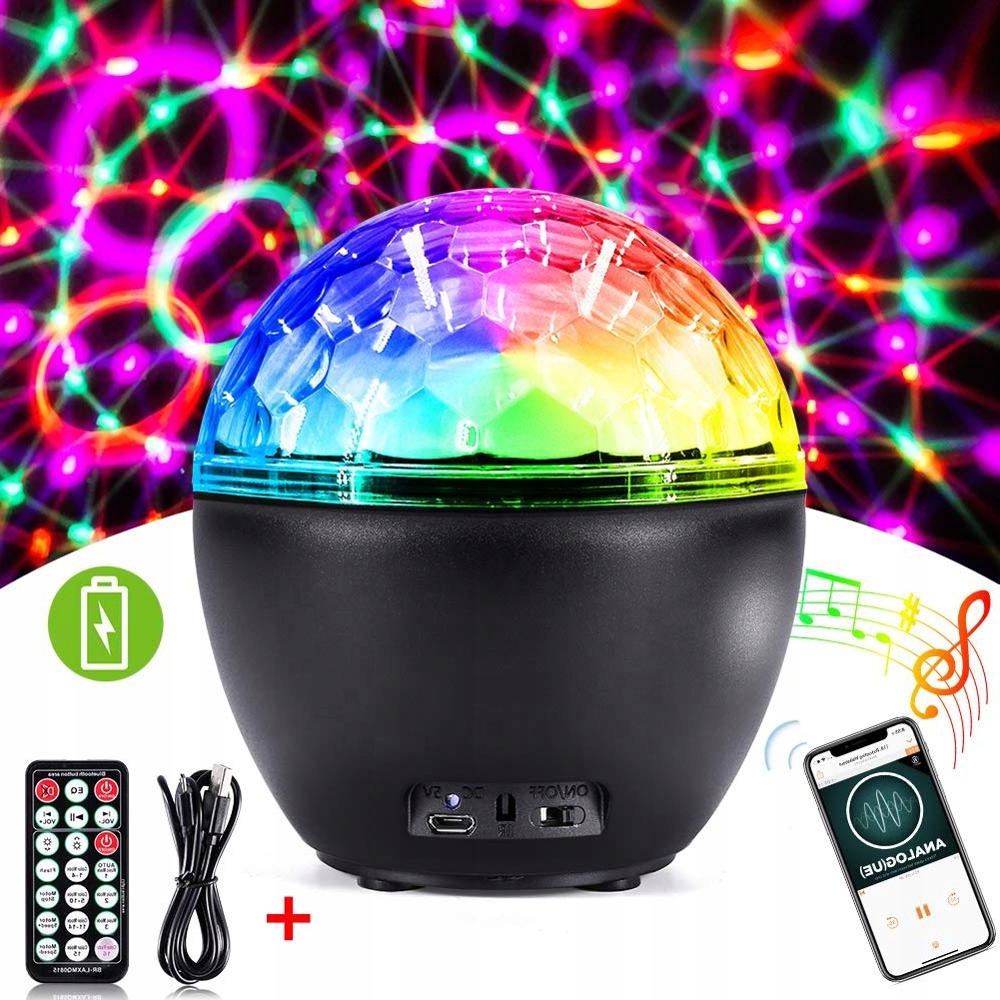 KOULE PROJEKTOR DISKOTÉKOVÝ REFLEKTOR RGB DISCO LED za 499.00CZK - Allegro