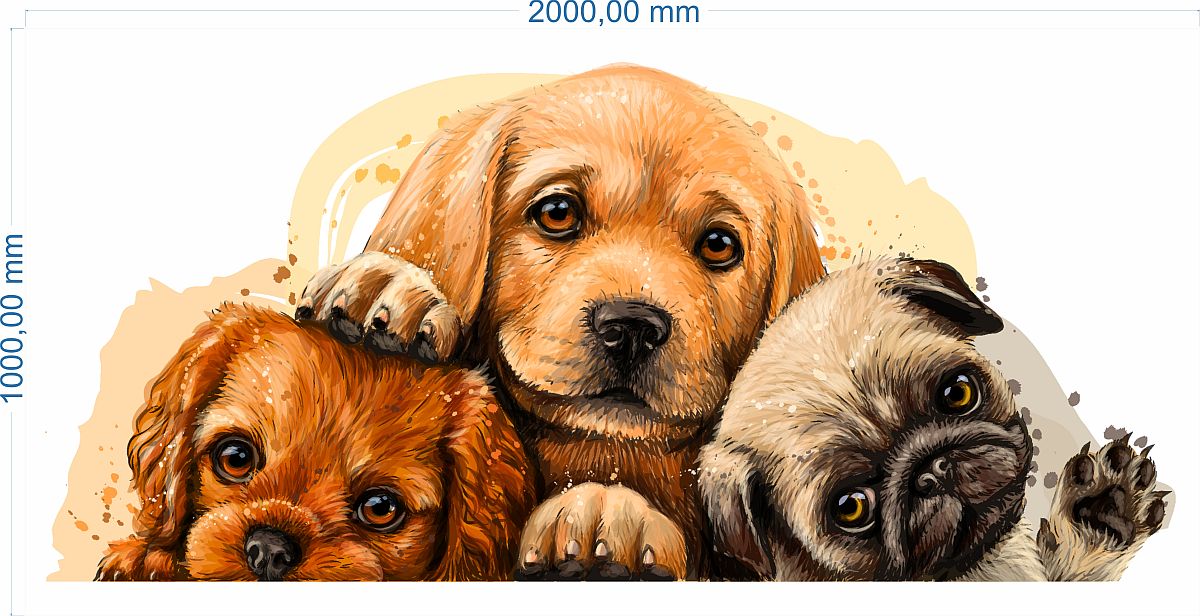 NAKLEJKI NA ŚCIANĘ, ZWIERZĘTA PIES PIESKI 200cm • Cena, Opinie ...