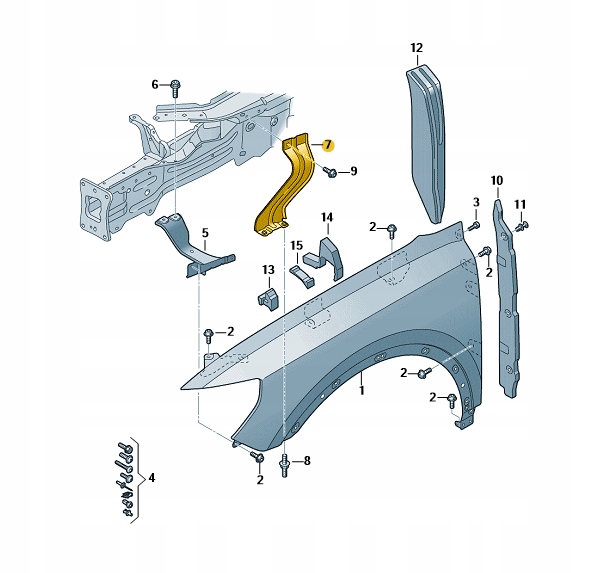 UCHWYT BŁOTNIKA PRZEDNIEGO PRAWY AUDI Q3 ASO 83A821150 za 86,82 zł z ...