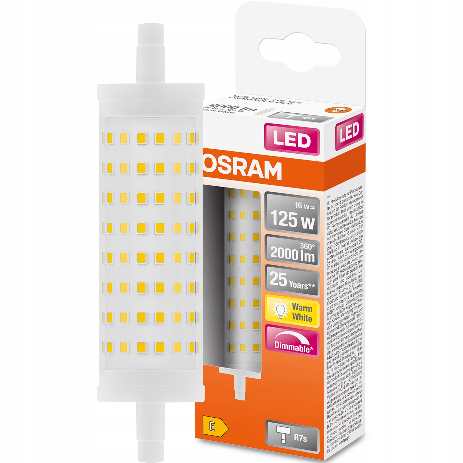 Żarówka LED R7s 118mm 16W 2700K Ściemnialna OSRAM (4058075432550 ...