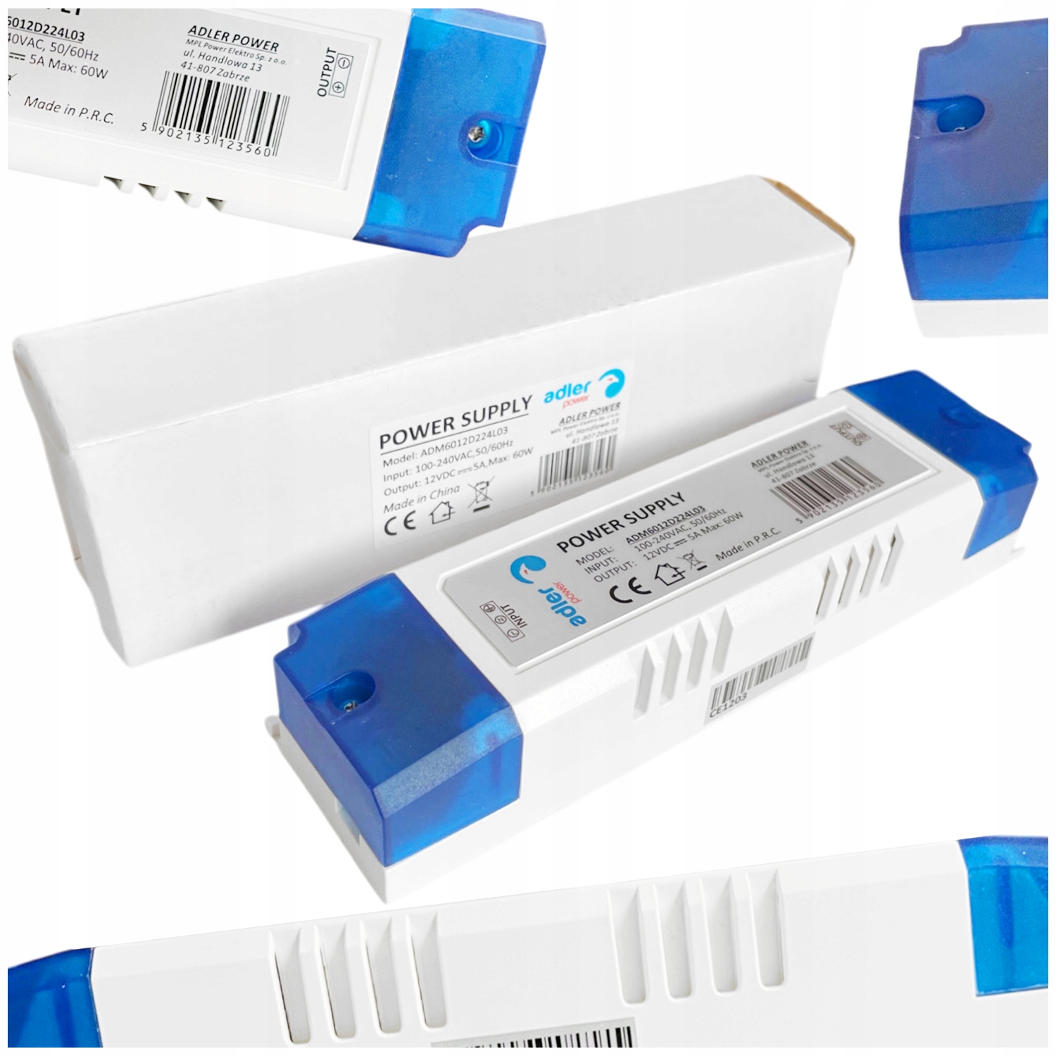 ZASILACZ LED MEBLOWY 60W 12V ADM6012 TRANSFORMATOR TAŚM ADLER ORYGINALNY - Sklep, Opinie, Cena w ...
