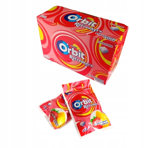 ORBIT REFRESHERS STRAWBERRY LEMON 26g x 15szt DATA: 2025.05.02 ...