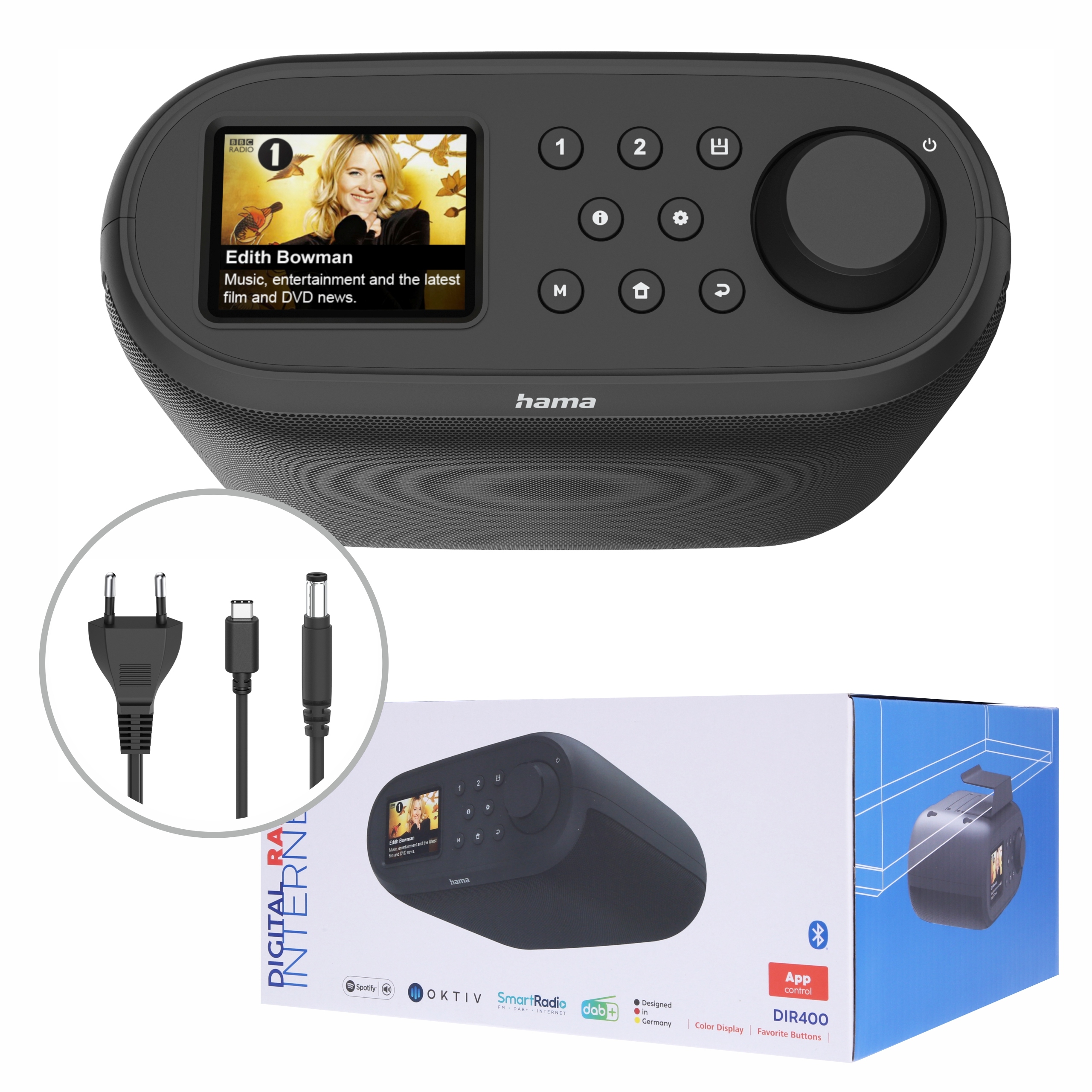 Hama Radio cyfrowe DIR400 DAB+Internet Bluetooth Wyświetlacz 2,4 ...