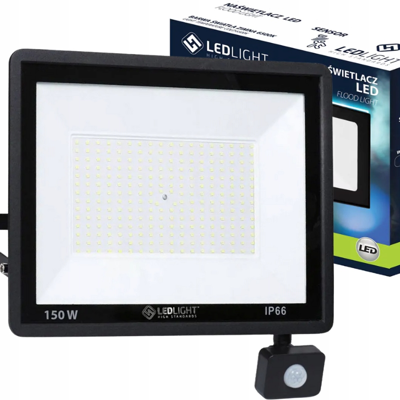 HALOGEN LED LAMPA Z CZUJNIKIEM RUCHU ZMIERZCHU NAŚWIETLACZ 150W ZEWNĘTRZNY (5905699901537 ...