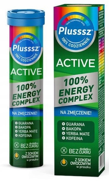 PLUSSSZ ACTIVE 100% ENERGY COMPLEX PAMIĘĆ ENERGIA KONCENTRACJA 20 tabl ...