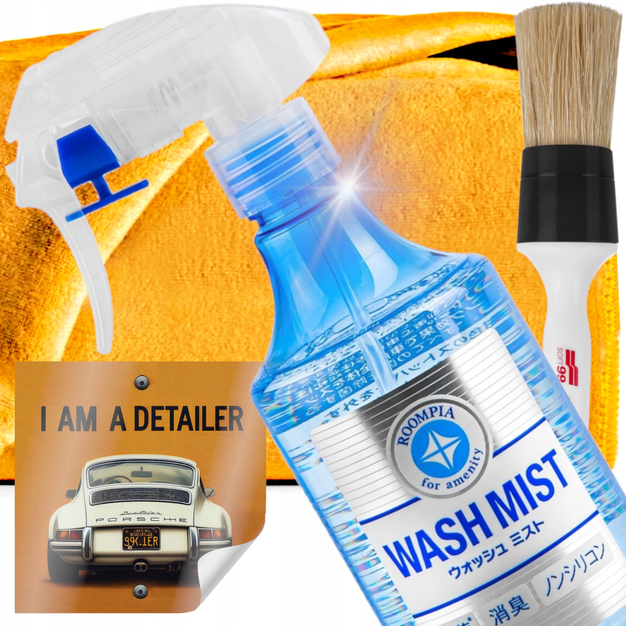 SOFT99 DO CZYSZCZENIA PLASTIKÓW W AUCIE WASH MIST 0,3L PĘDZEL INTERIOR ...