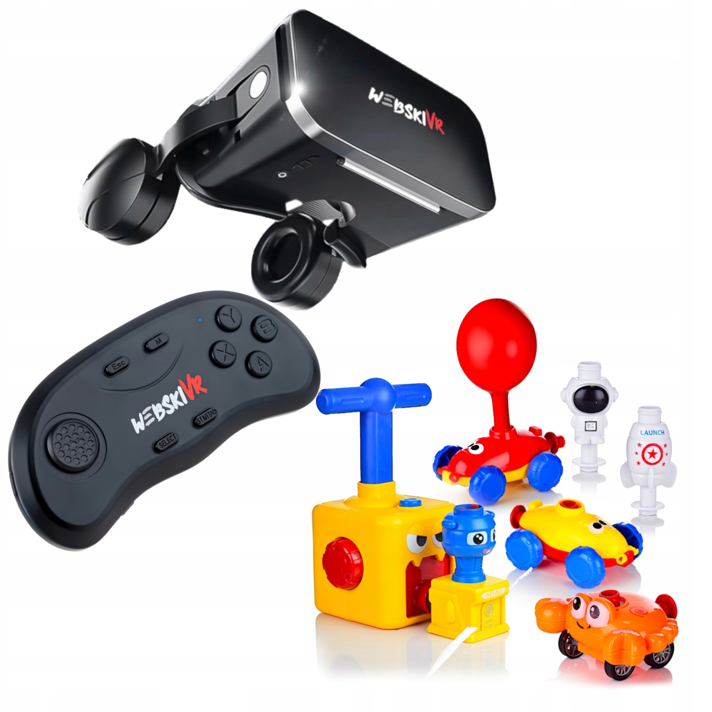 VR 3D Szemüveg 360 Fokos + Gamepad + Pneumatikus Lufi Kilövő ...