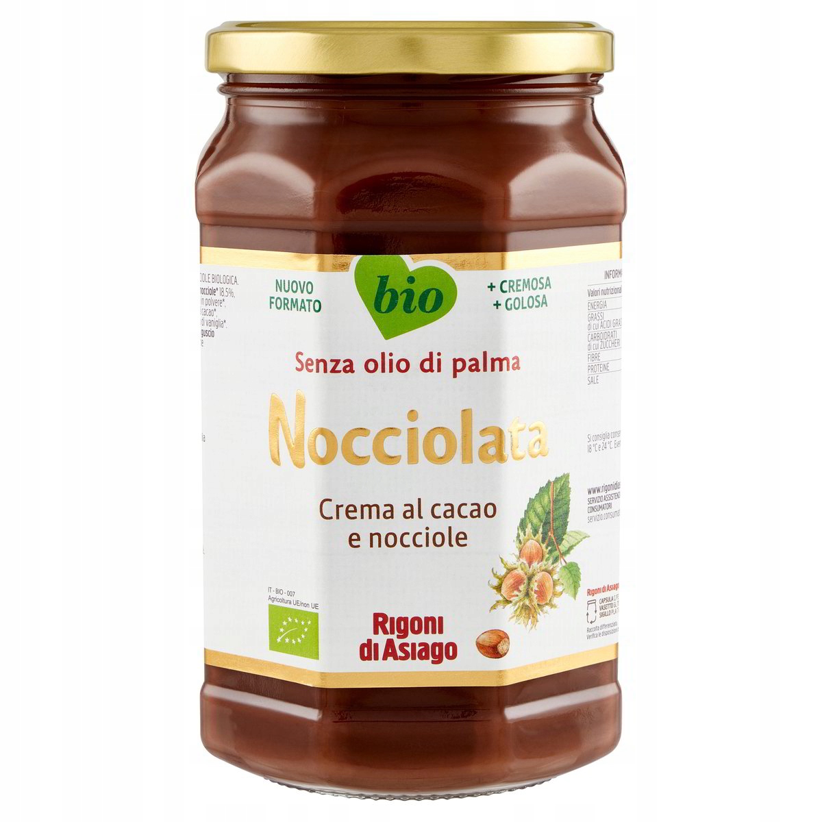 BIO mogyoró-kakaó krém Rigoni di Asiago Nocciolata crema 835g - OLASZ ...