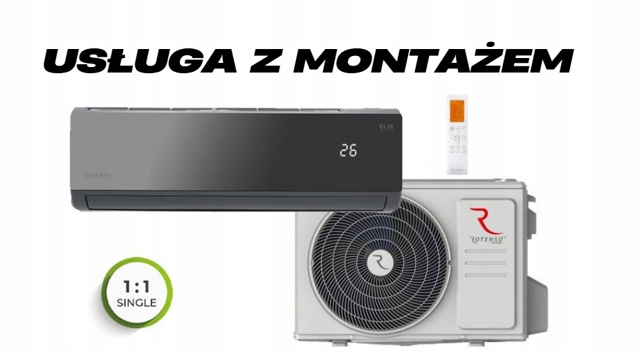 KLIMATYZATOR Rotenso ELIS X 5,1kW WIFI ZESTAW 7mb Klimatyzacja Grzanie ...