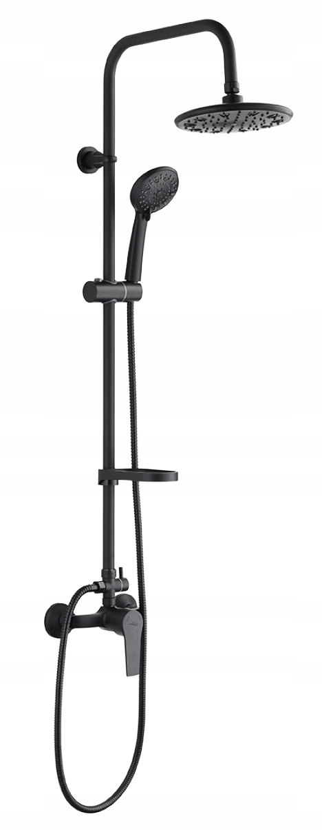 Dešťová sprcha CUBIC sprchový set s baterií černá MAT s půlkruhem za ...