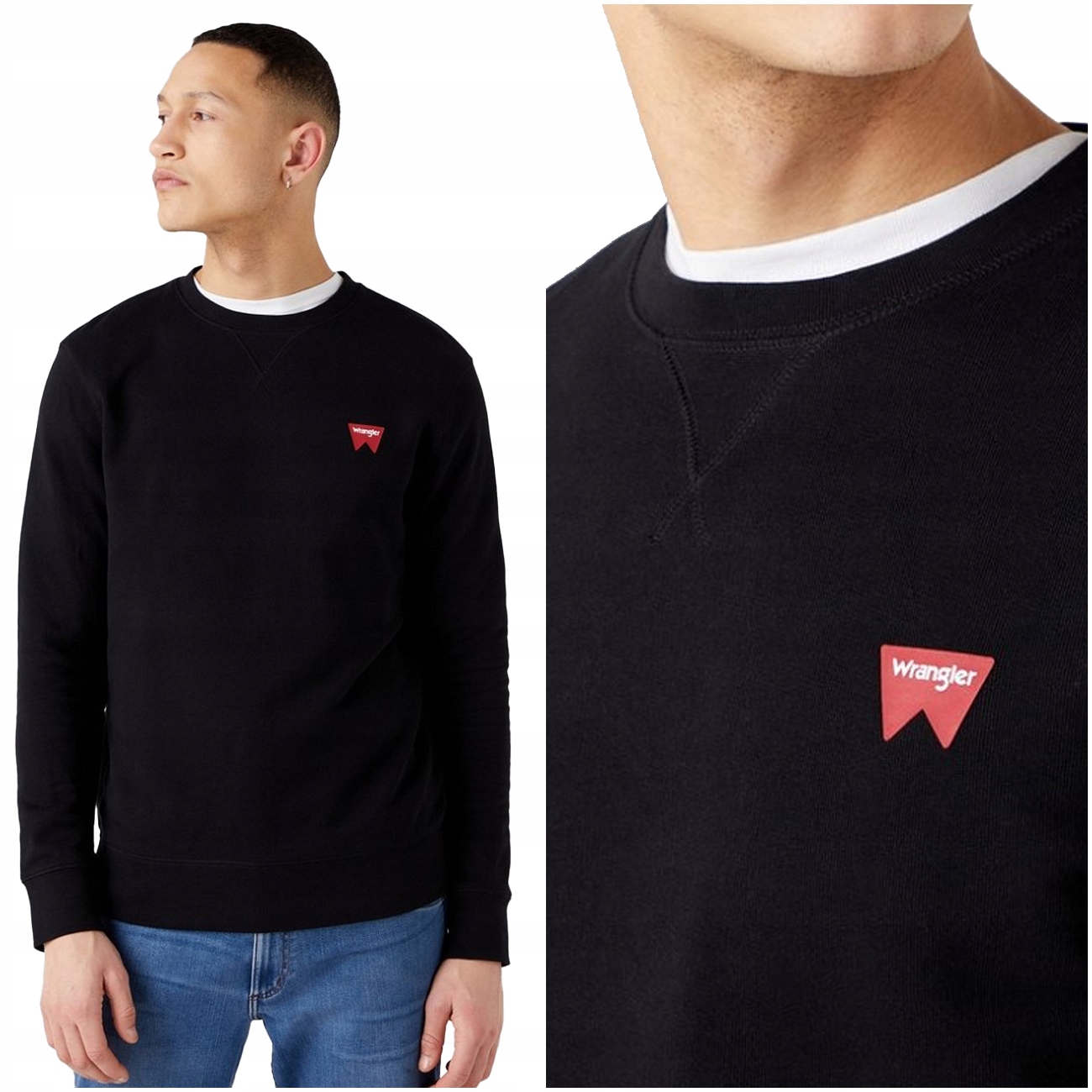 WRANGLER SIGN OFF CREW MĘSKA BLUZA KLASYCZNA L 14310212506 - Allegro.pl