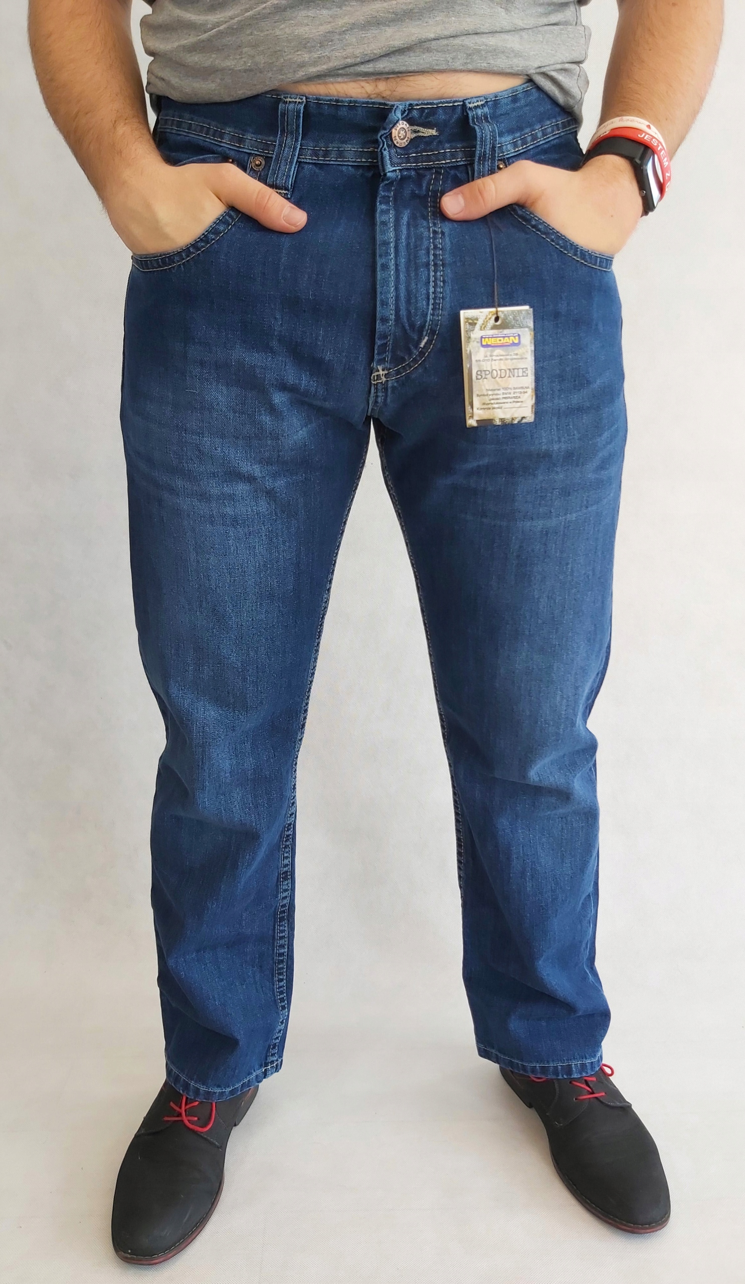 Pánské kalhoty Jeans WEDAN PREMIUM-5 jednoduché, klasické, 96/32 POLSKÝ ...