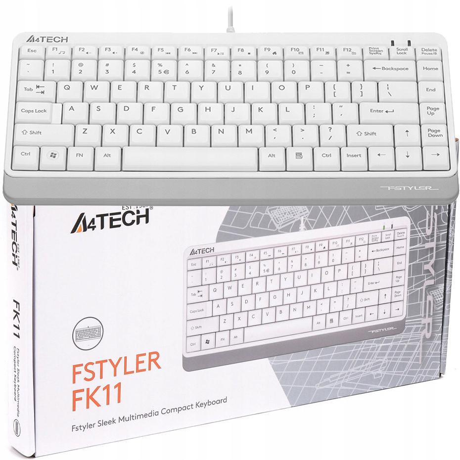 ERGONOMICZNA MINI KLAWIATURA MEMBRANOWA PRZEWODOWA A4tech FSTYLER FK11 ...