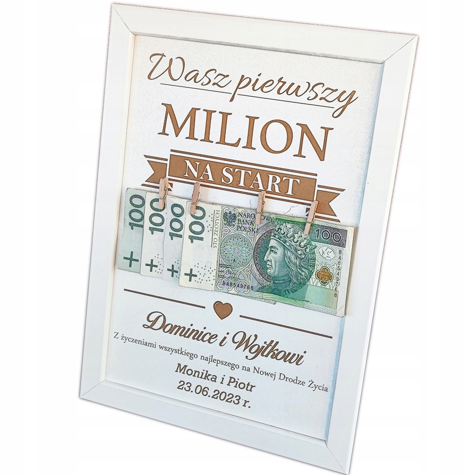 PREZENT NA ŚLUB RAMKA PIERWSZY MILION NA PIENIĄDZE (4055669094538 ...