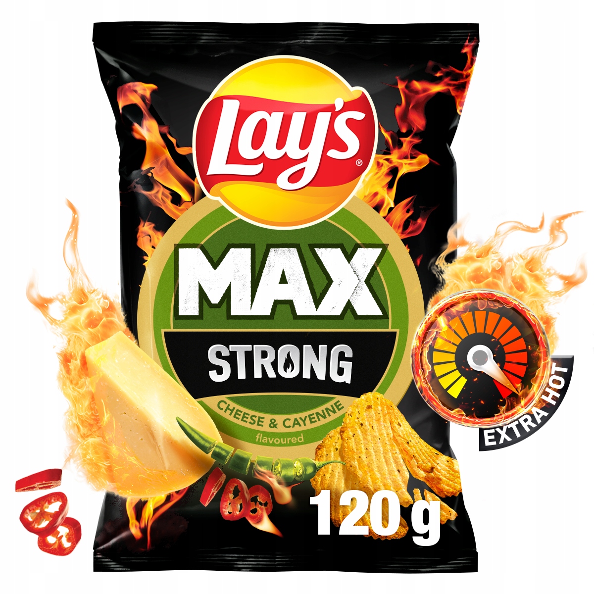 Chipsy Lay's Max Strong o smaku sera i ostrej papryki 120 g ...
