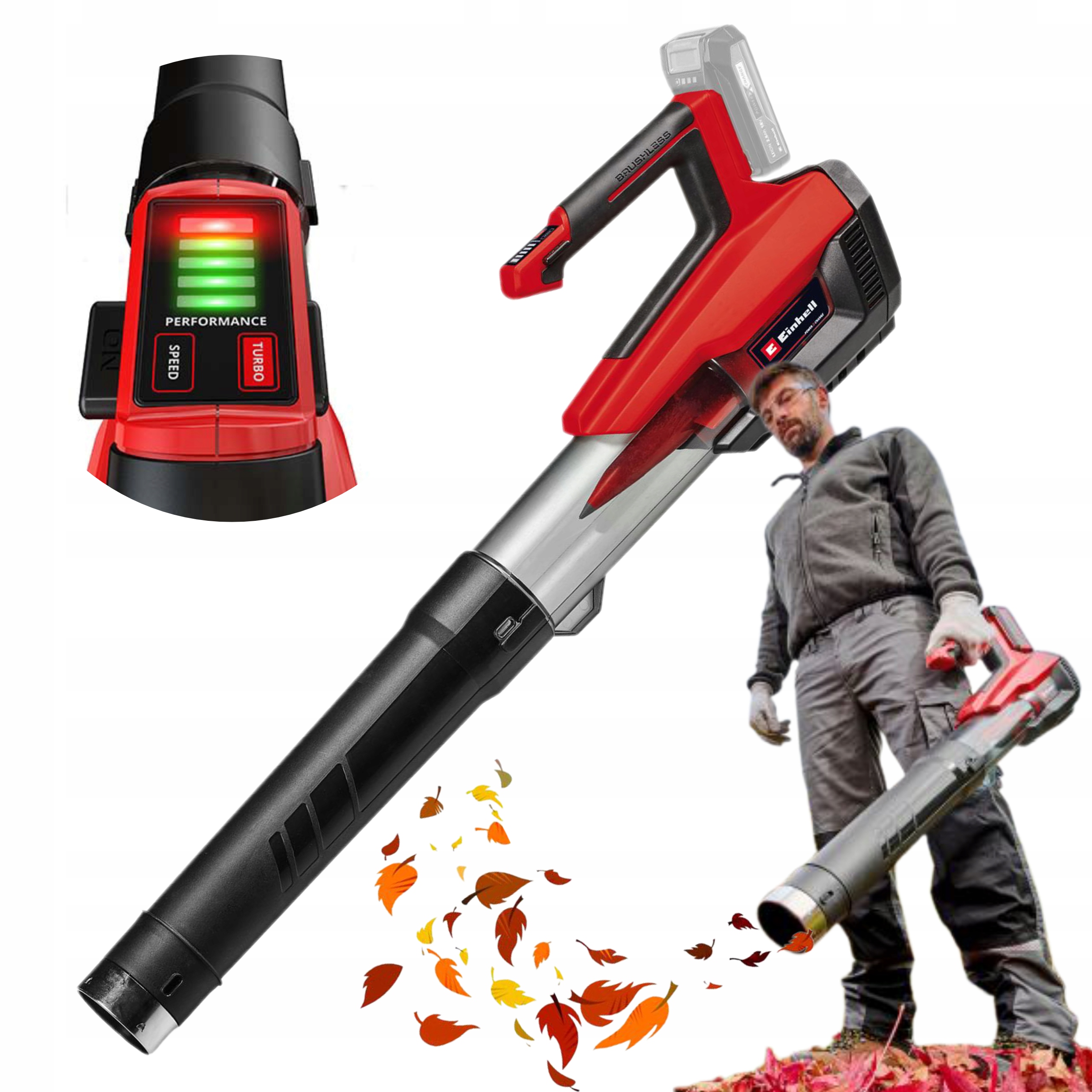 EINHELL ODKURZACZ DMUCHAWA DO LIŚCI AKUMULATOROWA 18V GP-LB 18/200 Li E ...