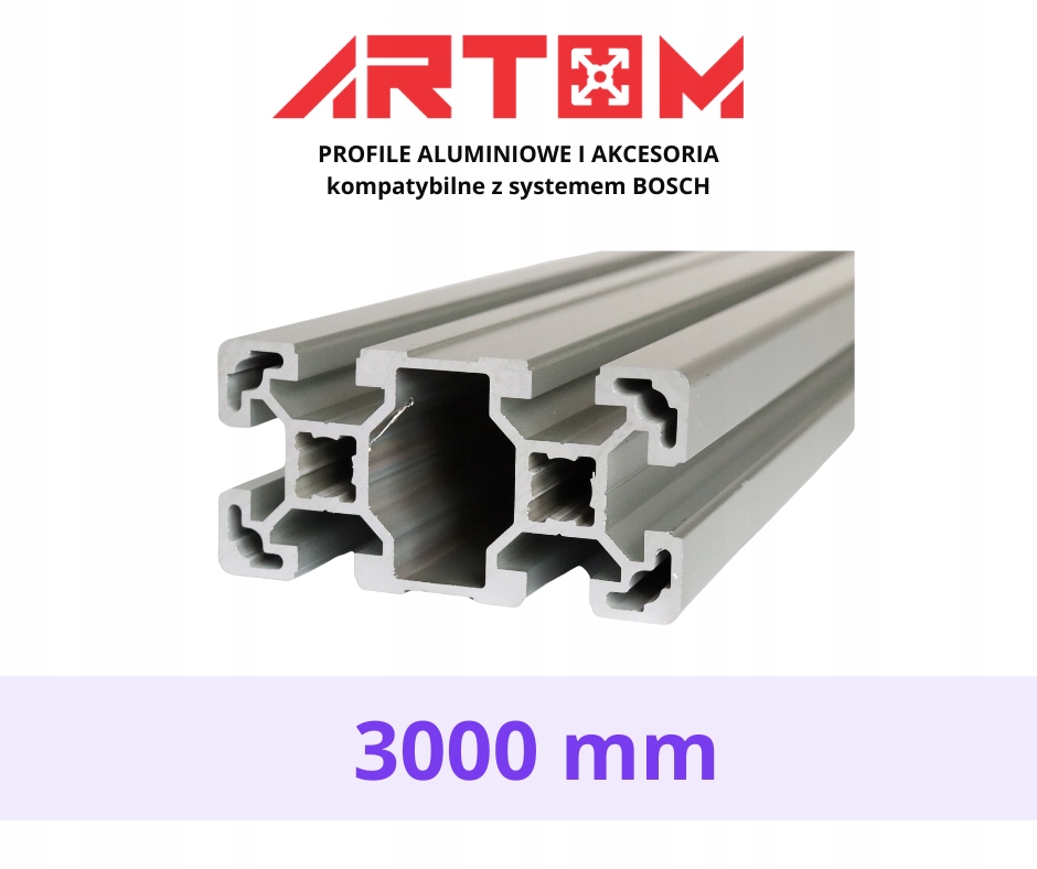 Profil aluminiowy konstrukcyjny 40x80 [rowek 10] 3000mm • Cena, Opinie ...