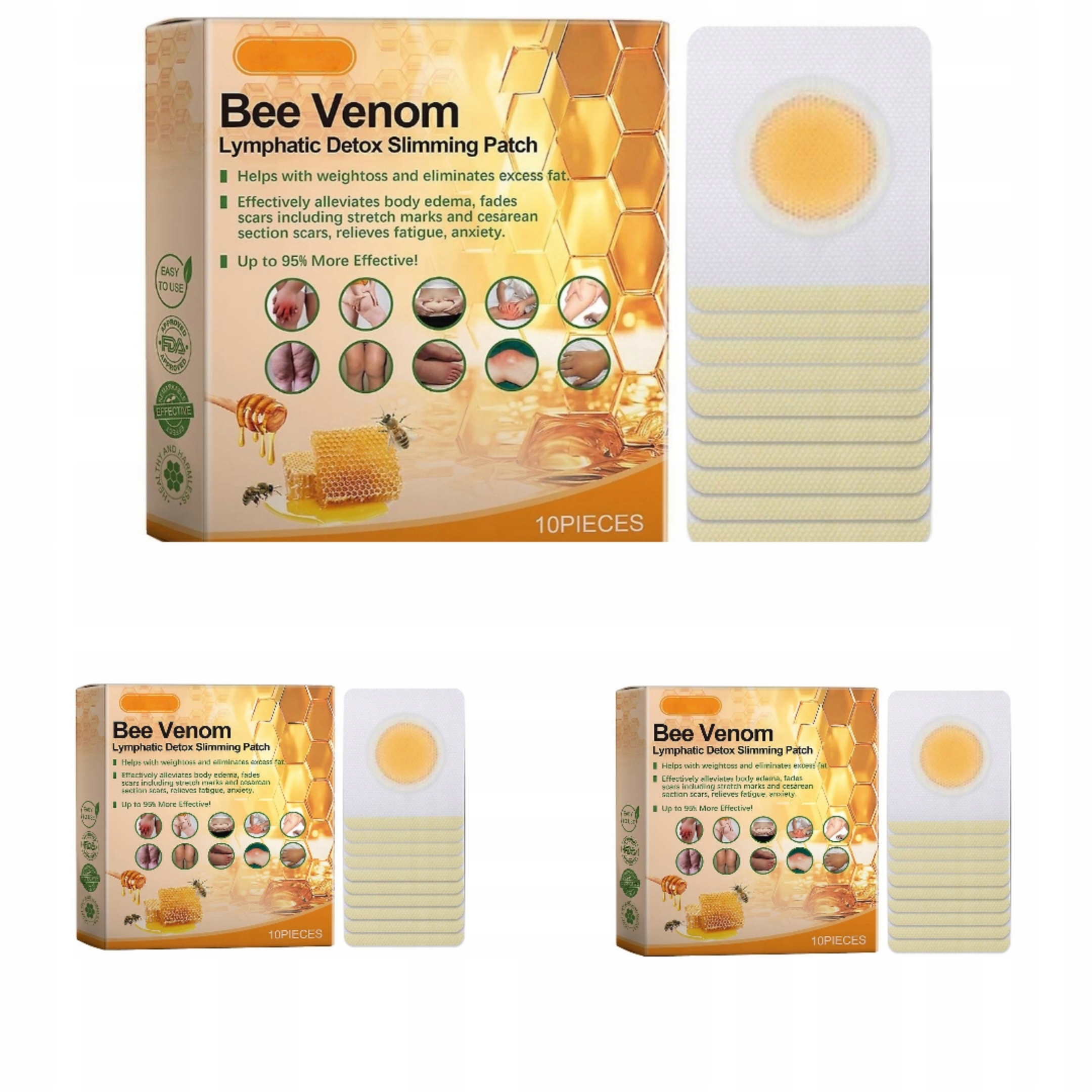 Bee Venom Lymphatic Drainage & Slimming Patch dla kobiet i mężczyzn ...