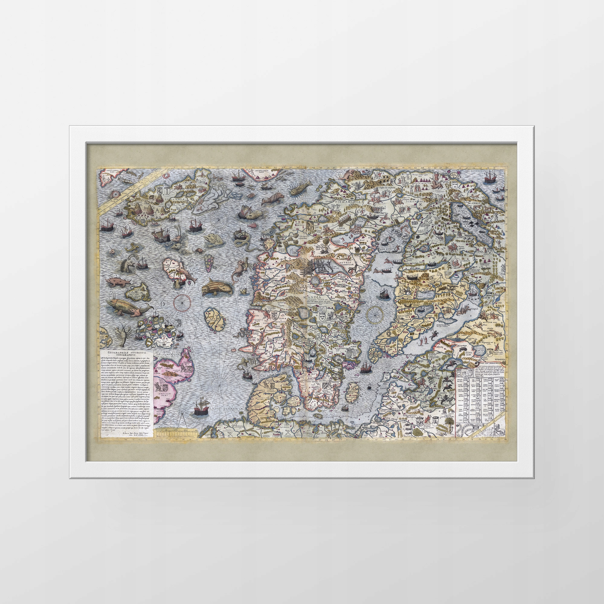 Carta Marina / Mapa Morska - Magnus -1539 - 91x61cm • Cena, Opinie ...