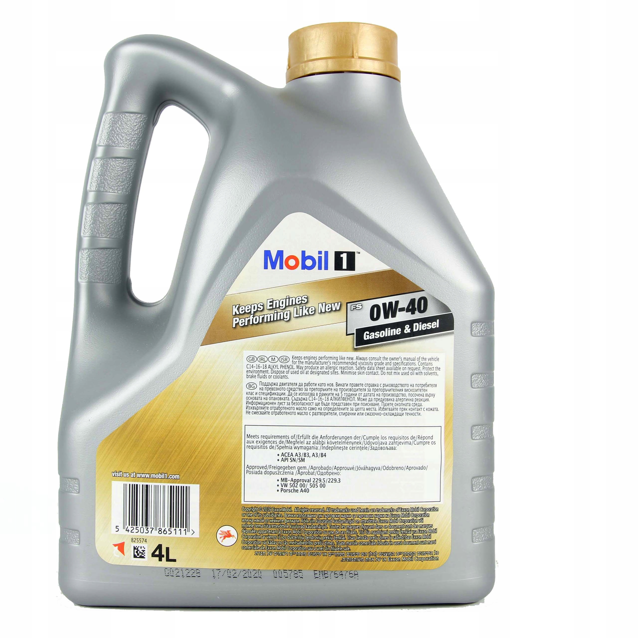 Olej silnikowy Mobil 4 l 0W-40 5055107435953 za 176.84PLN z ...