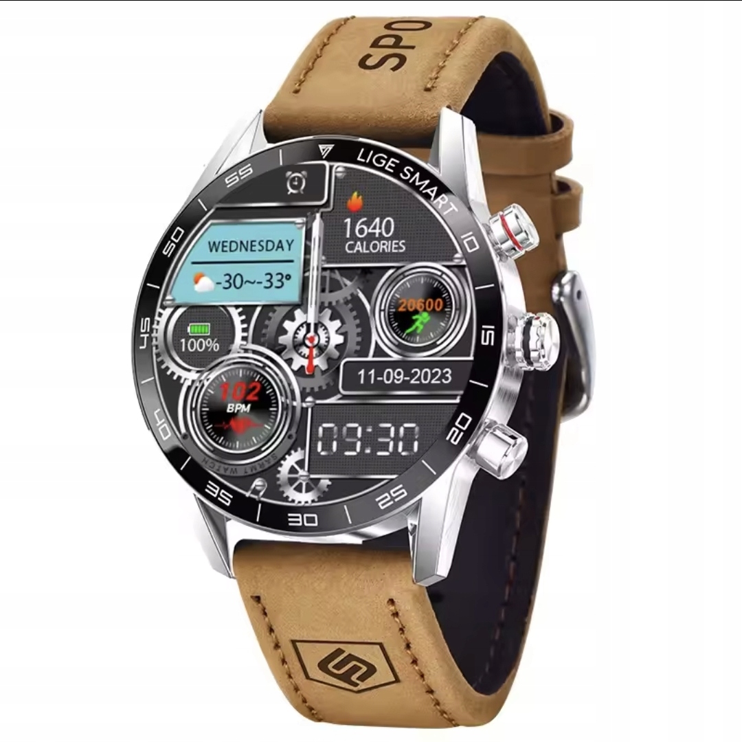LIGE durable Smartwatch GPS watch AMOLED Screen Heart Bluetooth ...