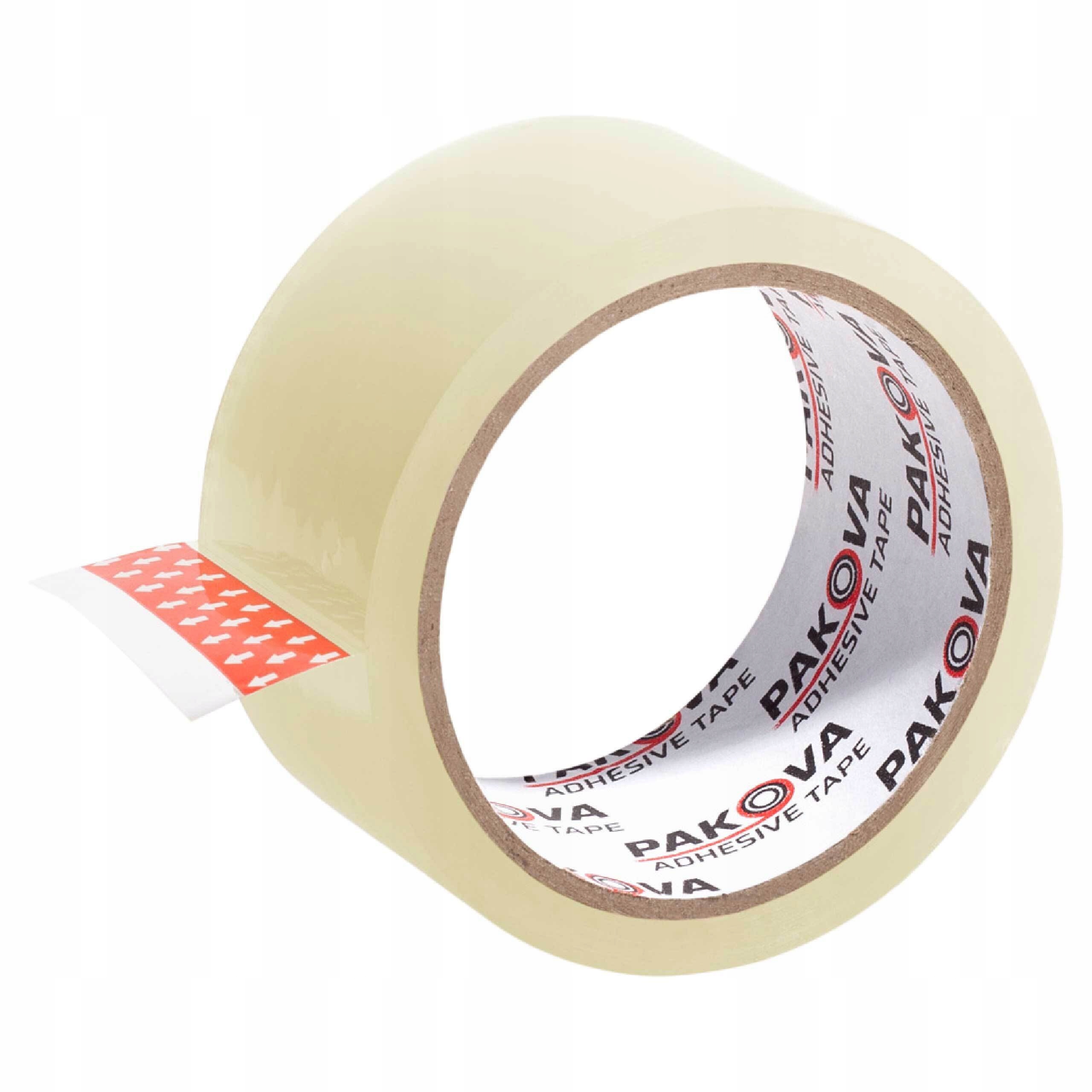 TAŚMA PAKOWA HOT MELT TRANSPARENT 48/66y Klejąca Mocna Pakova ...