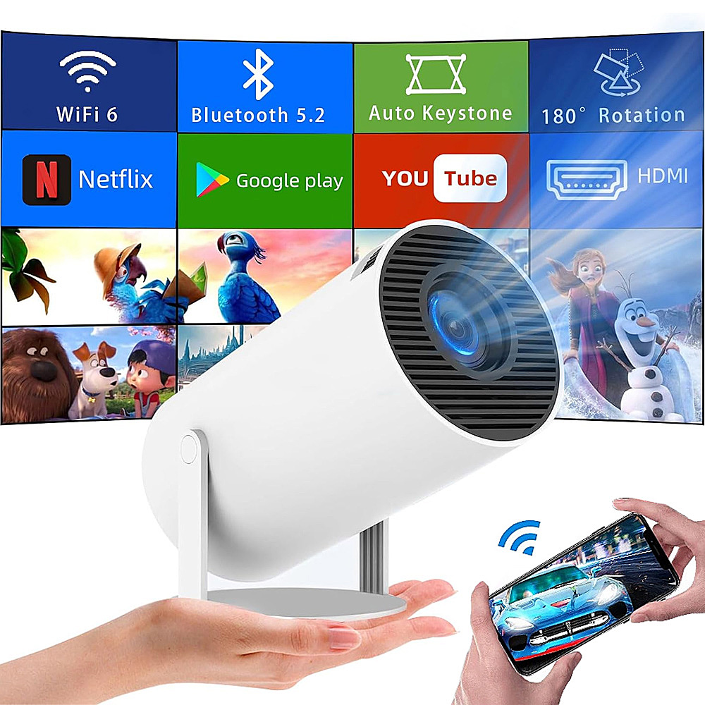 HY300 MINI PROJEKTOR 4K ANDROID 11 WIFI6 BT5.0 H713 KINO DOMOWE ...
