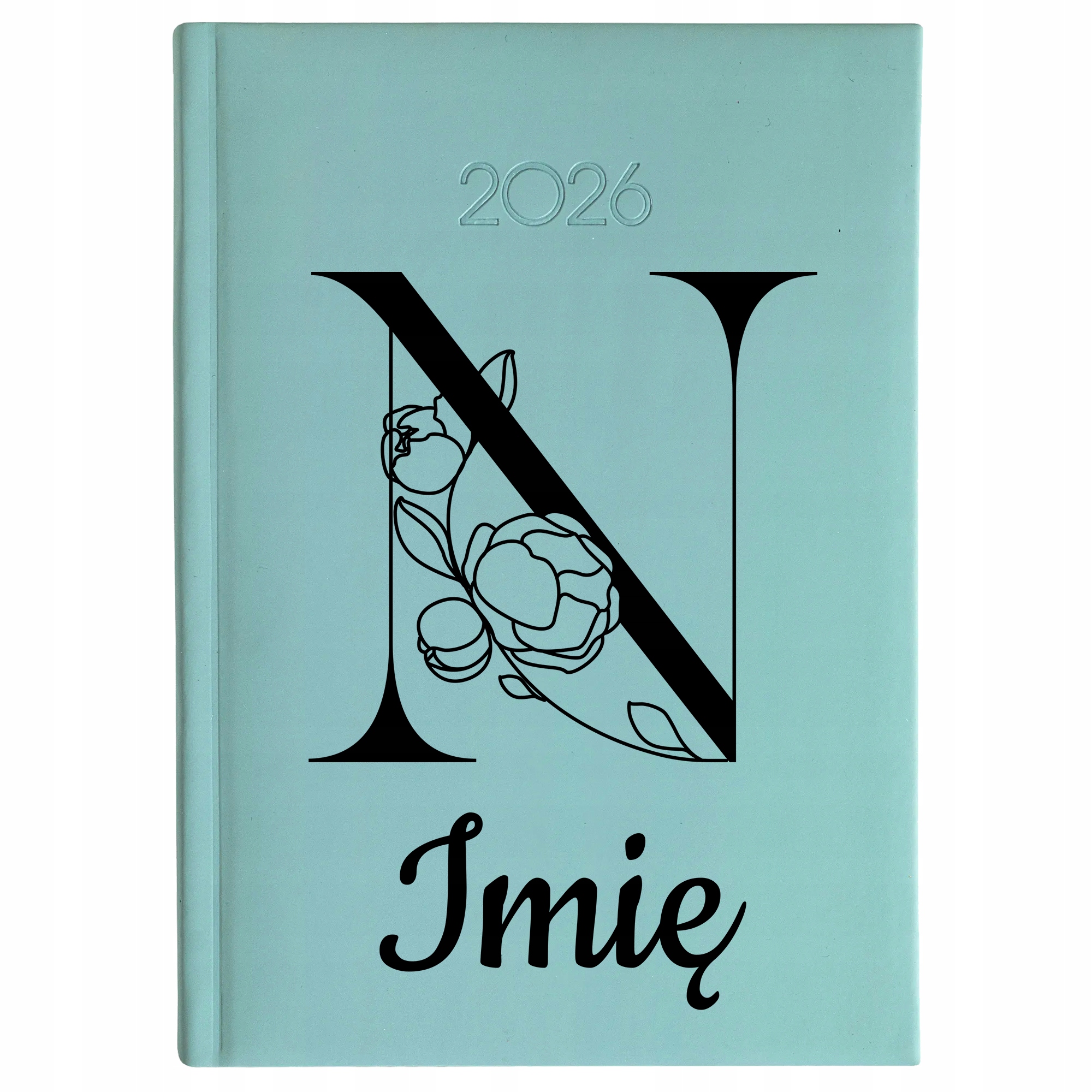 Naptár A5 2026 Azúrkék Időzítő Tervező Ajándék Monogram N *NÉV* za 5060 ...