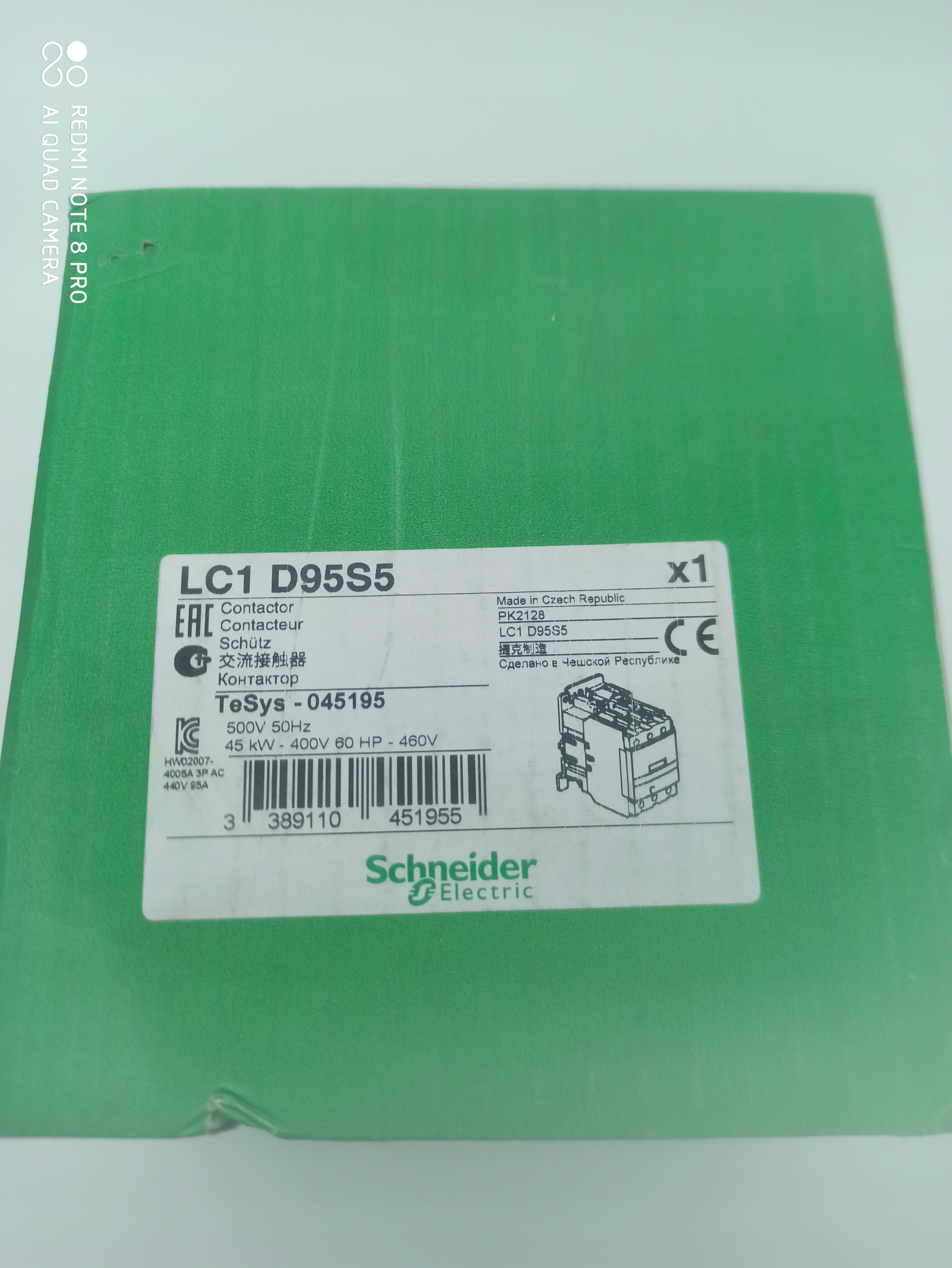 Stycznik ZAMIENNIK Schneider Electric 500 V IP20 95A LC1D95P7 ...